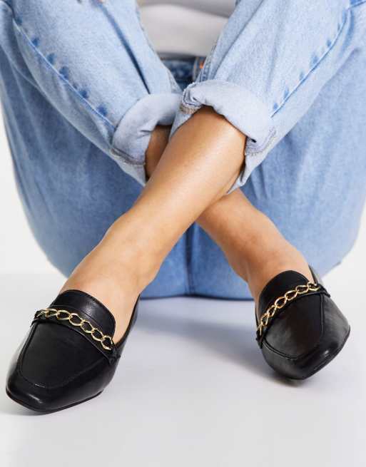 ASOS DESIGN Mingle chain loafers in black | ASOS