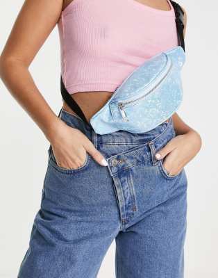 ASOS DESIGN mini bum bag in blue holographic | ASOS