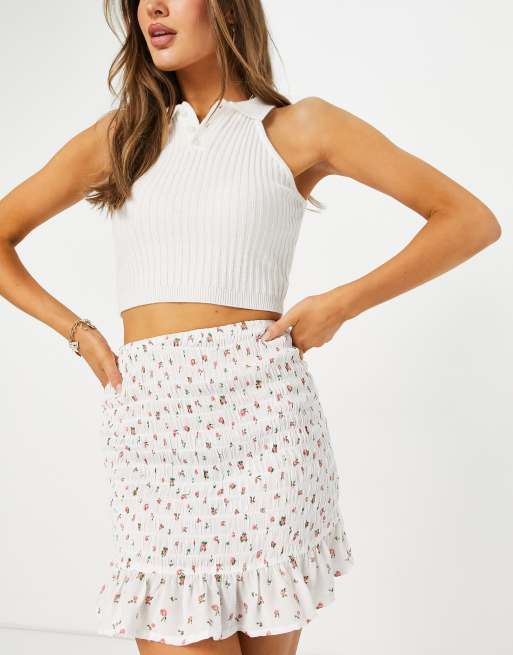 ASOS DESIGN - Mini-jupe froncée et froissée à imprimé floral | ASOS