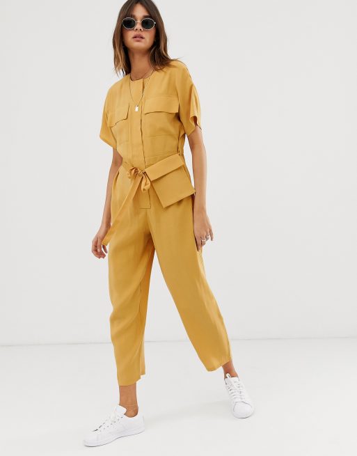 Asos Design Minimal Boiler Jumpsuit With Detachable Fanny Pack Asos