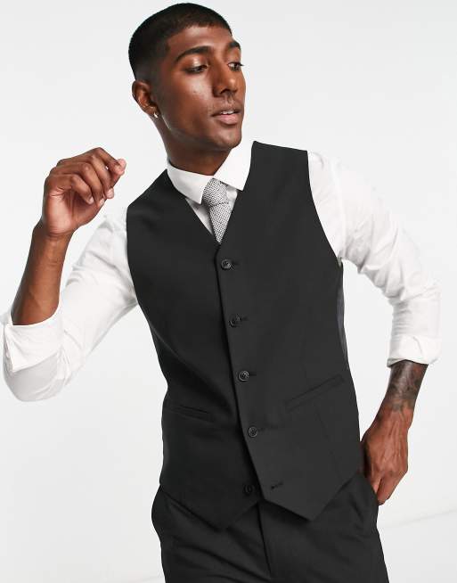 Asos Design Mix And Match Gilet De Costume Ajusté Noir Asos