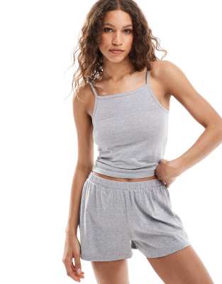 ASOS DESIGN Mix & Match cotton cami pyjama singlet in grey | ASOS