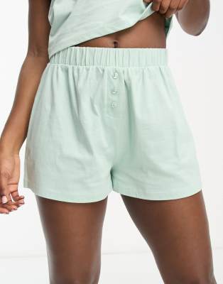 ASOS DESIGN mix & match cotton pyjama boxer short in sage | ASOS
