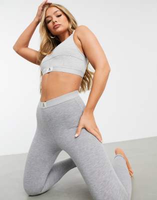 ASOS DESIGN mix & match lounge two mile legging in grey marl | ASOS