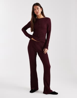 ASOS DESIGN mix & match textured seam detail scoop back long sleeve top ...