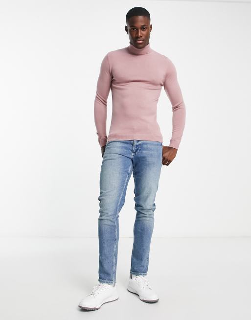 ASOS DESIGN Muscle Fit Merino Wool Crew Neck Sweater In