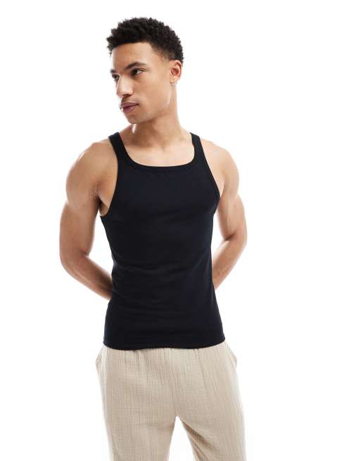 ASOS DESIGN muscle fit vest in black | ASOS