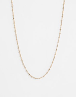ASOS DESIGN necklace in dot dash chain in gold tone | ASOS