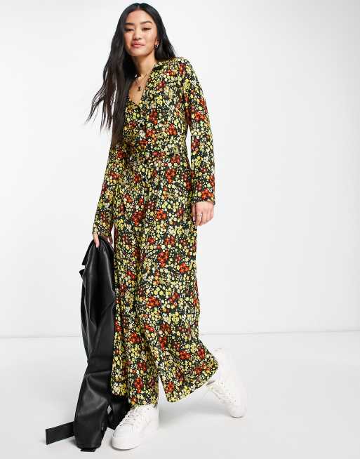 Asos Design Nette Jumpsuit Van Bubble Crêpe In Jaren 70 Stijl Met