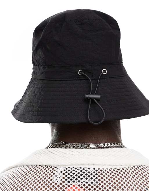 ASOS DESIGN nylon packable bucket hat in black | ASOS