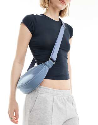 ASOS DESIGN nylon sling crossbody bag in blue | ASOS