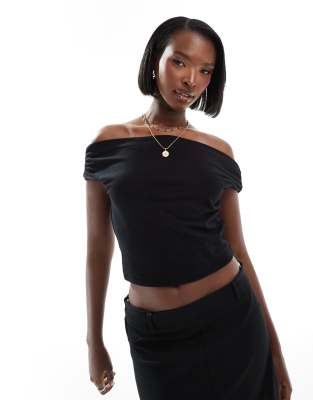 ASOS DESIGN off shoulder top in black | ASOS