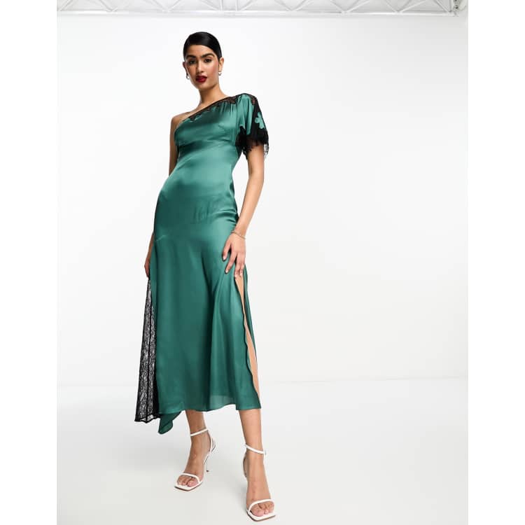 Dark Green Satin Dress