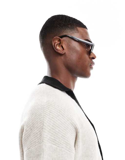 ASOS DESIGN oval sunglasses in black ASOS