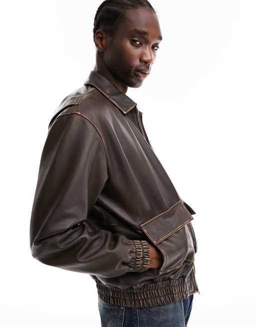 Leather jacket asos store