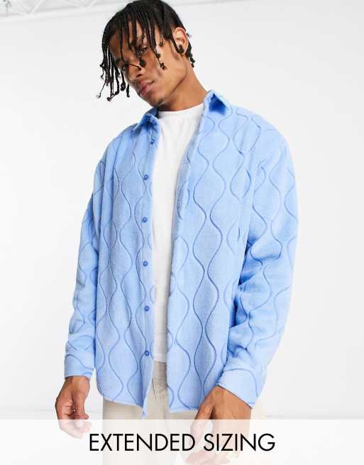 Asos Design Oversize Hemd Aus Fleece Mit Prägung Asos