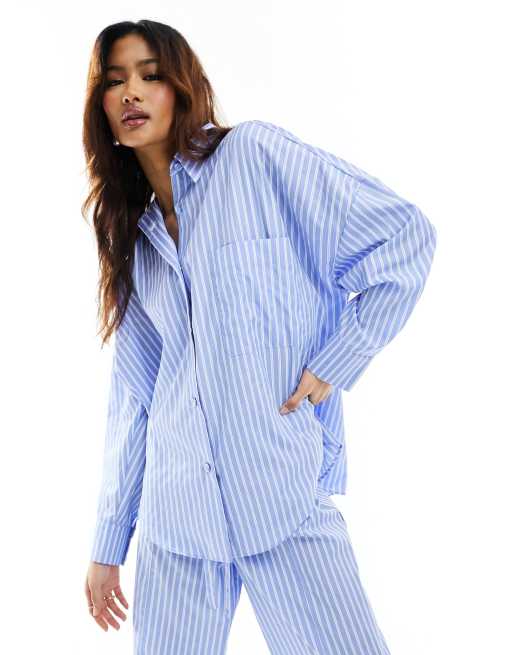 Asos Design Oversize Hemd Mit Streifen Kombiteil Asos