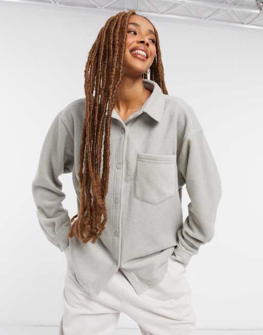 Asos Design Oversize Hemdjacke Aus Fleece Asos