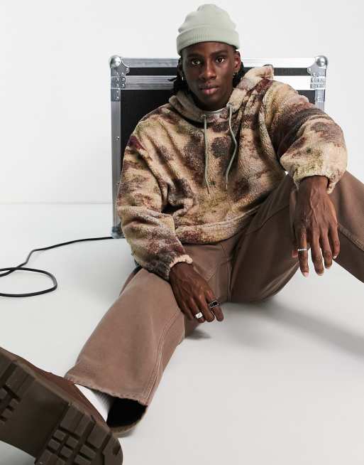 Asos Design Oversize Kapuzenpullover Aus Teddyfell Mit Ganzflächigem