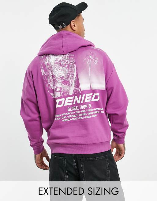 Asos Design Oversize Kapuzenpullover In Lila Mit Fotoprint Auf Dem