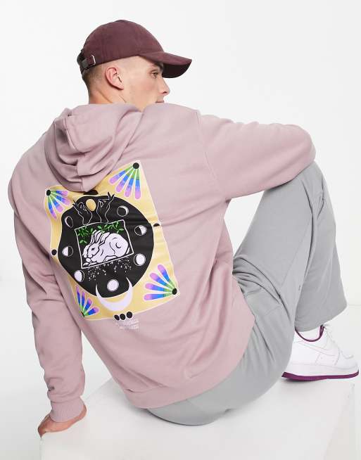 Asos Design Oversize Kapuzenpullover In Lila Mit Mystischem Print