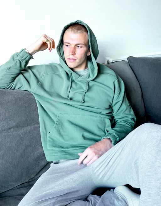 Asos Design Oversize Kapuzenpullover In Verwaschenem Grün Kombiteil