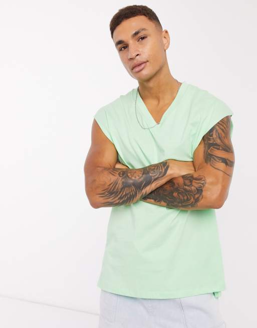 Asos Design Oversize Trägertop Mit V Ausschnitt In Grün Asos