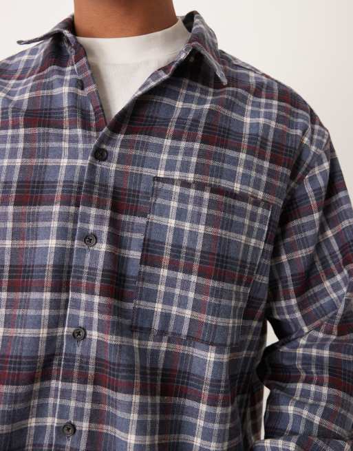 ASOS DESIGN oversized boxy flannel shirt in check | ASOS