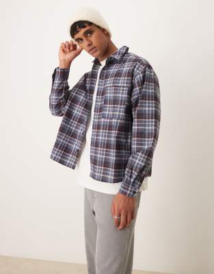ASOS DESIGN oversized boxy flannel shirt in plaid | ASOS
