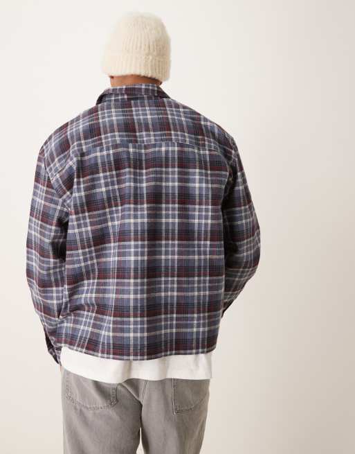 ASOS DESIGN oversized boxy flannel shirt in plaid | ASOS