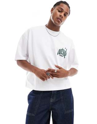 ASOS DESIGN oversized boxy graphic t-shirt in white | ASOS