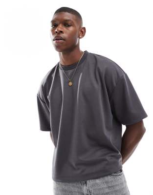 ASOS DESIGN oversized boxy heavyweight t-shirt in grey | ASOS