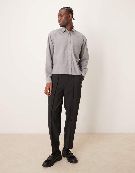 ASOS DESIGN oversized boxy shirt in gray | ASOS