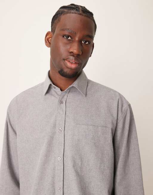 ASOS DESIGN oversized boxy shirt in grey | ASOS