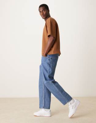 ASOS DESIGN oversized boxy texture t-shirt in brown | ASOS