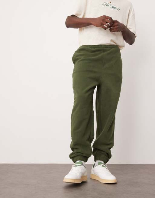ASOS DESIGN oversized fleece trackies in green | ASOS