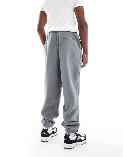 ASOS DESIGN oversized fleece trackies in grey | ASOS