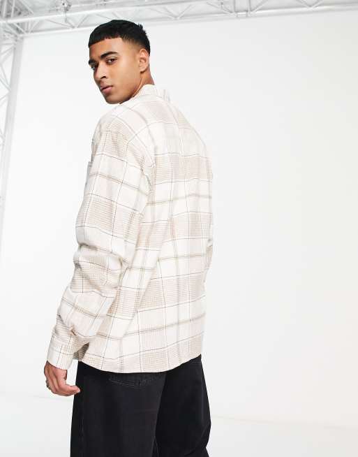 ASOS DESIGN - Oversized geruit jaren 90 overhemd in beige | ASOS