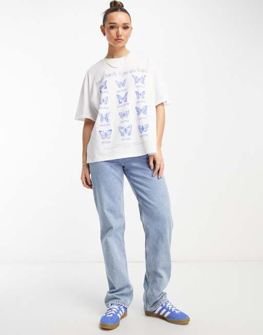 ASOS DESIGN oversized heavy weight t-shirt in butterflies graphic in ...