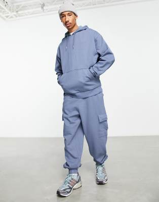 ASOS DESIGN oversized hoodie and oversized trackies with cargo pocket ...