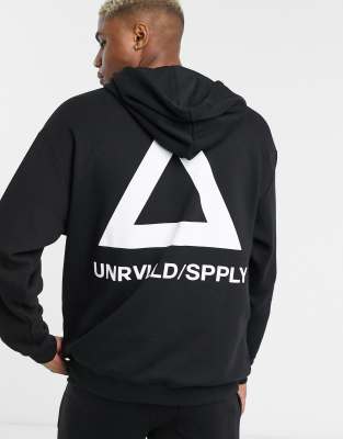 ASOS DESIGN oversized hoodie in black with triangle back print | ASOS
