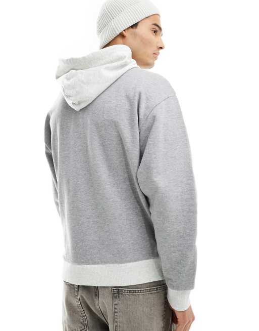 ASOS DESIGN oversized hoodie in gray heather with contrast hood | ASOS