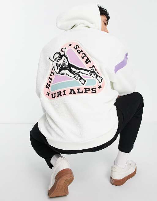 ASOS DESIGN oversized hoodie in lilac fleece with ski print badging | ASOS
