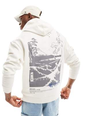 ASOS DESIGN oversized hoodie with back outdoor print and front chest ...