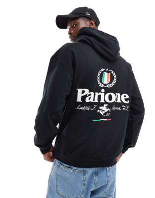 ASOS DESIGN oversized hoodie with italia print in black | ASOS