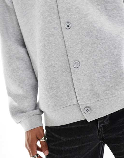 ASOS DESIGN oversized jersey jacket in gray heather | ASOS