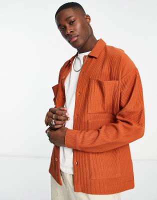 ASOS DESIGN oversized jersey smart jacket in autumn brown | ASOS