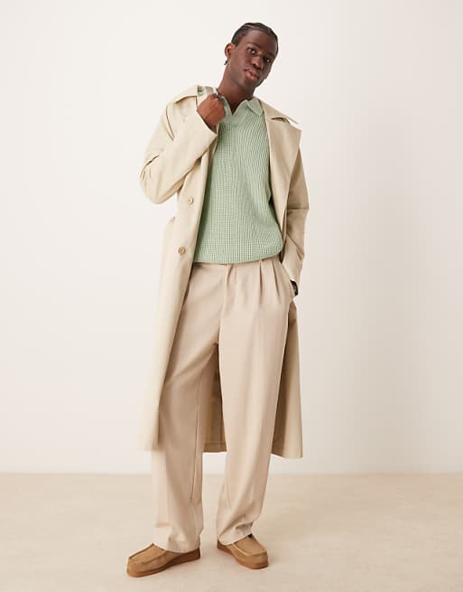 ASOS DESIGN oversized knitted fisherman rib notch neck ASOS DESIGN oversized knitted fisherman rib notch neck