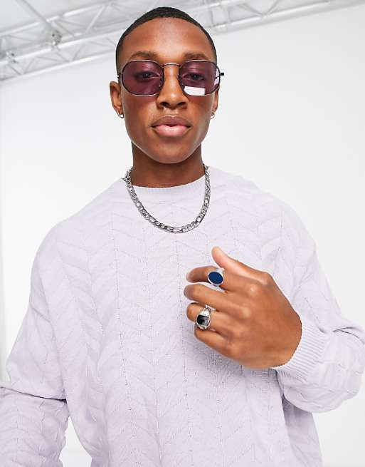 ASOS DESIGN oversized knitted long sleeve jumper in lilac | ASOS ASOS DESIGN oversized knitted long sleeve jumper in lilac | ASOS
