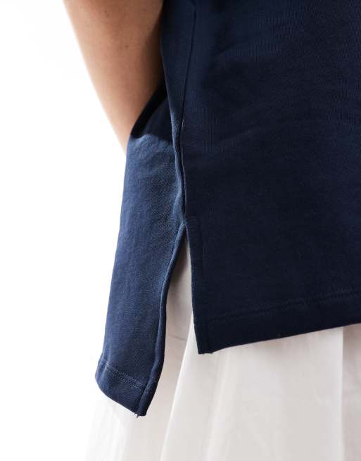 ASOS DESIGN oversized loop back t-shirt in navy | ASOS